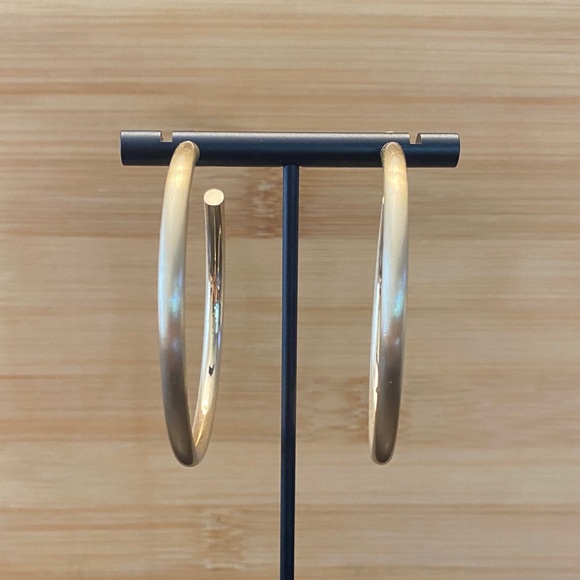 No brand | Jewelry | Matte Gold Hoop Earrings | Poshmark